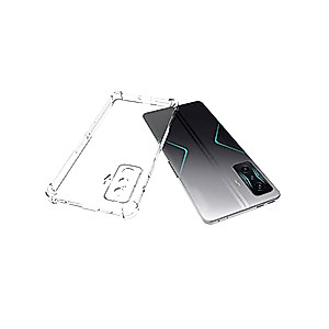 Compatible with Xiaomi Redmi K50 Gaming/Xiaomi Poco F4 GT Case Clear Slim Soft TPU Cover with Screen Protector (2 Pieces), Shock-Absorption Edge Bumper with Reinforced Corners Transparent Phone Case