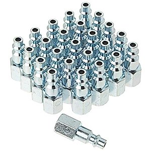 Primefit IP1414FS-B25-P (25 Pack) Industrial Style Air Quick Connect Plugs/Nipples 1/4" x 1/4" Female NPT