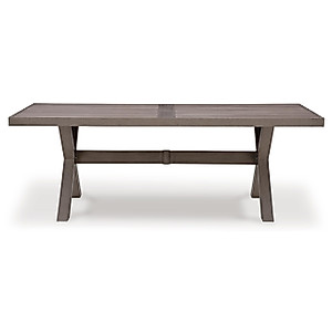 Signiture Design by Ashley Hillside Barn Outdoor Dining Table, 84" W x 42" D x 29" H, Dark Brown
