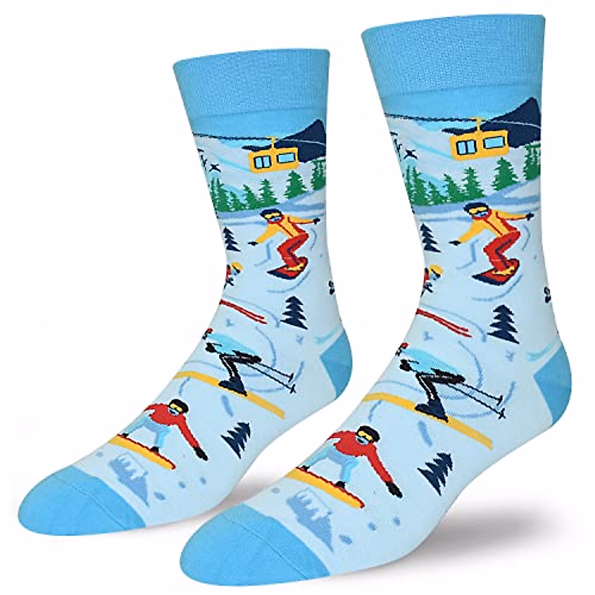 Funny Ski Socks for Women Men, Novelty Skiing Gifts Christmas Gifts Birthday Gifts for Skiers Medium