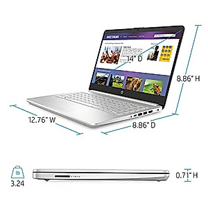HP Pavilion 14“ FHD (1920 x 1080) Laptop, Intel Core i3-1115G4 Processor, 16GB RAM, 256GB PCIe SSD, Fingerprint Reader, Long Battery Life, Lightweight Design, USB-C, HDMI, Wi-Fi, Webcam, Windows 10