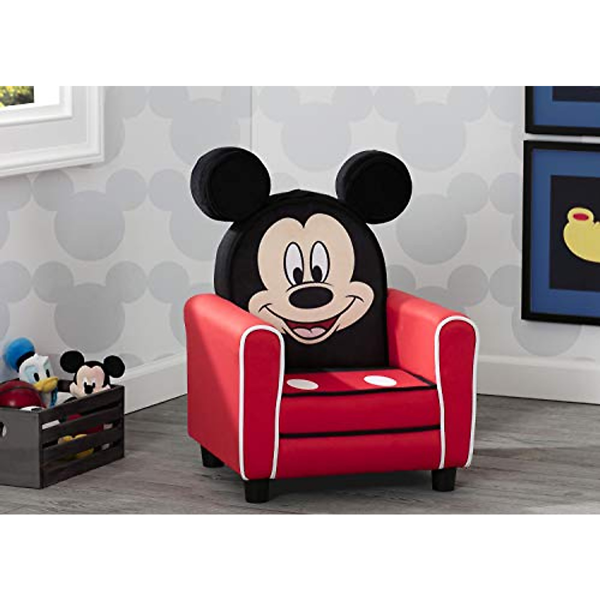 Delta Children Figural Upholstered Kids Chair, Wood ,Disney Mickey Mouse
