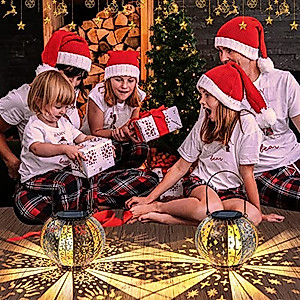 Tryme Solar Lanterns Outdoor Waterproof Moon Star Sun Hanging Solar Garden Lanterns Lights with Handle Patio Decorations for Table Yard (Bronze and Silver)