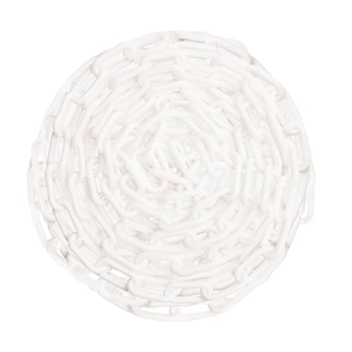 US Weight (Made in USA) 2" x 10' White Plastic Safety Chain ft. SunShield UV Resistant Technology