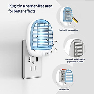Flying Bug Zapper Indoor, Electronic Insect Killer, Mosquitoes Trap with Blue Lights for Living Room, Home, Kitchen, Bedroom, Baby Room, Office