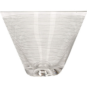 Mikasa 'Cheers' Stemless Martini Glasses/Martini Cocktail Glasses with Decorative Etching, Crystal Glass, Silver Effect, 400 ml, Set of 4