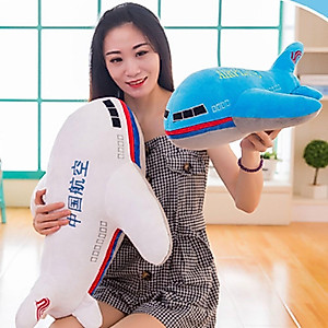 OUKEYI 15.7"/40cm Airplane Plush Stuffed Aircraft Pillow Model Plane Toys,Blue Stuffed Kids Plush Adorable Back Pillow Model Gifts