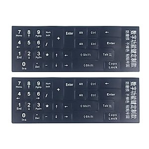 2PCS Matte Vinyl Number Keyboard Stickers, Numerals Keyboard Replacement Sticker with White Font on Black Background for Universal PC, Computer, Laptop, Desktop, Notebook Numeric Pad