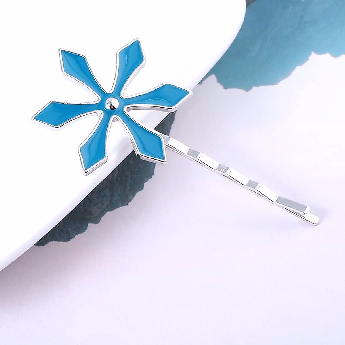 FunBoat Orihime Inoue Hair Clip - Anime Snow Hairpin - 0.23in Shun Shun Rikka Hair Clip for Halloween Costume, Cosplay, Daily Use, and Fans
