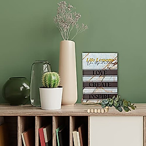 ZOKAEL Decorative Book Decor - Set Includes 3 Hard Cover Books with Love Create Inspire Quote, Decorated with Twine and Beads and A Faux Leaf. A Great Gift Idea