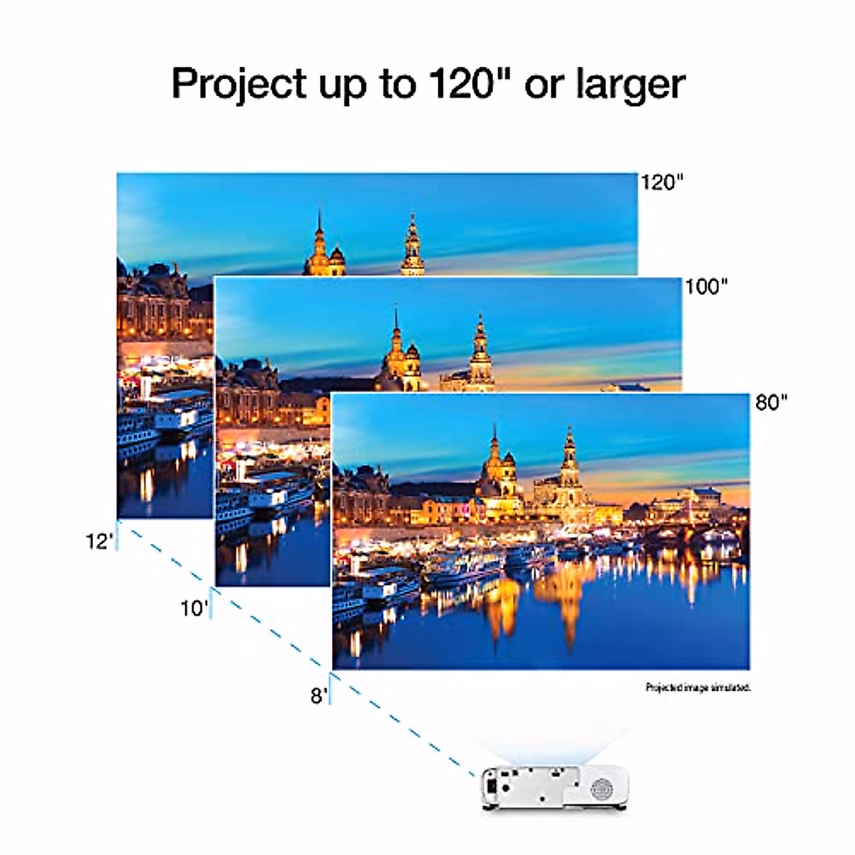 Epson 880X 3LCD 1080p Streaming Smart Portable Projector, Android TV, 3,300 Lumens Color/White Brightness, Built-in Speaker, 300-Inch Home Entertainment (Renewed)