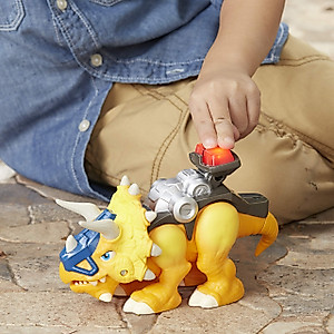 Chomp Squad Playskool Officer Lockup, Triceratops Dinosaur Figure, Police Toy with Pretend Jail Cell, Dinosaur Toy for Kids 3 Years and Up (Amazon Exclusive)