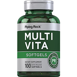 Piping Rock Multivitamin for Men and Women | 100 Softgels | Daily Vitamins and Minerals | with Vitamin D3 and Zinc | Non-GMO, Gluten Free Supplement