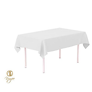 16-Pack White Disposable Plastic Tablecloths, 54" x 108" Plastic Table Cloth, Rectangle Table Cover (White , 16 Pack Rectangle 54" X 108")