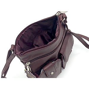 Goson Leather Crossbody Mini Purse Organizer Travel Bag - Hand Crafted Brown Cowhide Leather Purse