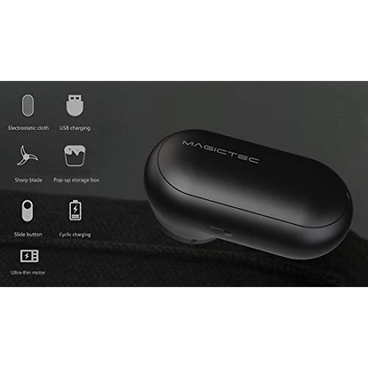 Rechargeable Fabric Shaver, Magictec Lint Remover Sweater Defuzzer Lints Fuzzs Pills Pilling Trimmer for Clothes and Furniture -Battery Operated