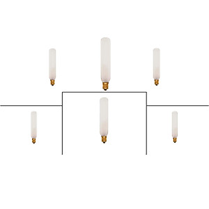 (6 Pack) Satco S3315 15W 120V T6 Frost E12 Candelabra Base Incandescent Light Bulb