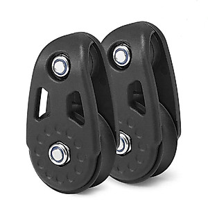LIXADA 2Pcs Kayak Slide Rail Anchor Trolley Kit Pulley Blocks for Kayak Canoe Boat