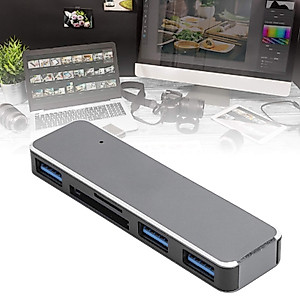 5-in-1 USB C Adapter,5 in 1 Hub Aluminum Alloy Docking Station,TypeC to Memory Card Network Adapter,TypeC Hub Multifunction Docking Station Electronic Adapter
