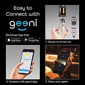 Geeni LUX Edison WiFi LED Edison Smart Light Bulb, Soft White (2700K), 2-Pack – Dimmable LED Bulbs, A19, 60-Watt Equivalent, No Hub Required, Works with Amazon Alexa, Google Home