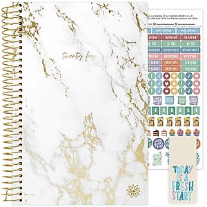bloom daily planners 2024 Calendar Year Day Planner (January 2024 - December 2024) - 5.5” x 8.25” - Weekly/Monthly Agenda Organizer Book with Stickers & Bookmark - Marble