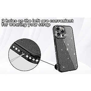 MINSCOSE Compatible with iPhone 13 Pro Max Case,Luxury Glitter Rhinestone Bling Diamond Sparkle Shiny Bumper and Camera Lens Design Clear Phone Case for Women Girls-Gold