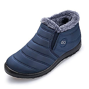 HARENCE Snow Boots for Women Winter Boot with Comfortable Warm Fur Lined Ankle Booties Outdoor Slip On Waterproof Short Boots
