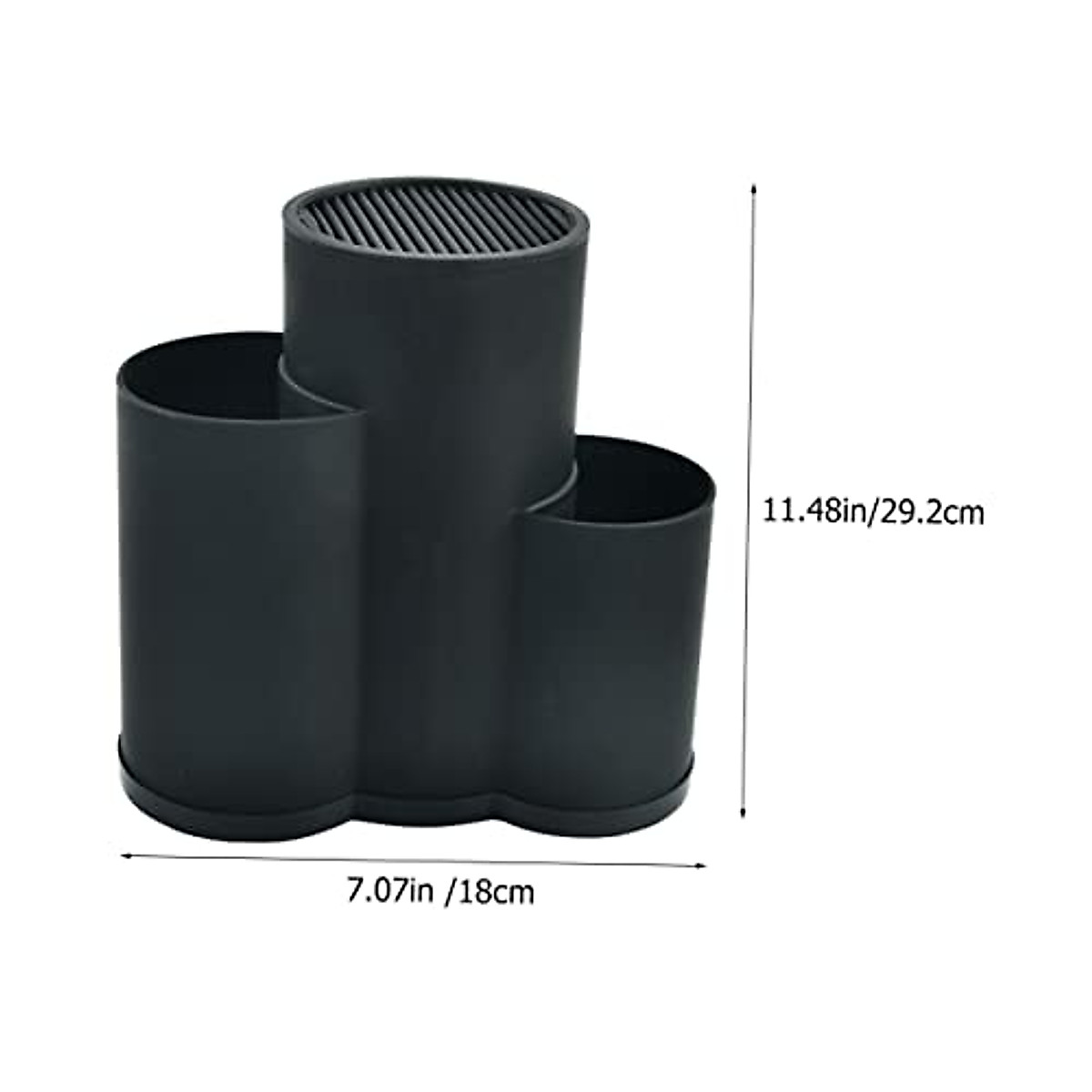 Unomor Knife Storage Kitchen Utensil Organizer Cutter Holder Countertop Block Silverware Drying Rack Chopstick Organizer Multi-function Cutter Storage Holder Makeup Brush Holders Pp Black