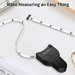 Body Tape Measure 60in with Clip-n-Lock & Eject (Pop Up Release) Button & Rebound Buckle, Ergonomic and Portable Design, 60inch/150cm, Upgraded Version, REIDEA M2, Black