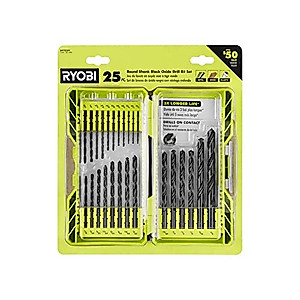 RYOBI Black Oxide Round Shank Drill Bit Set (25-Piece)