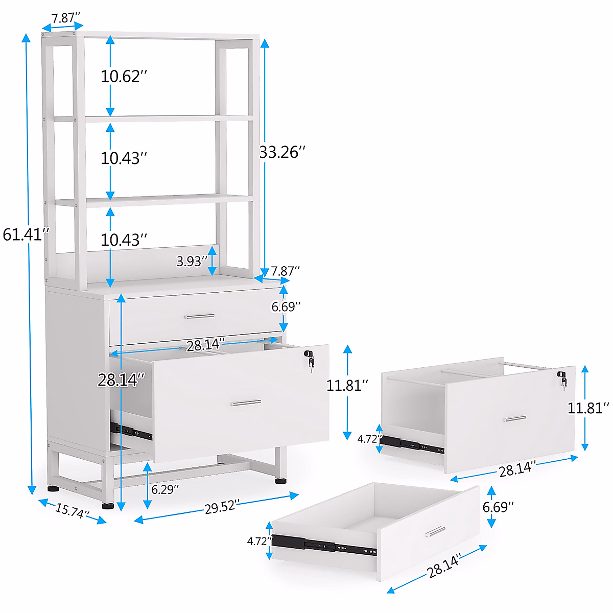 LITTLE TREE 2 Drawers Vertical Office File Cabinet