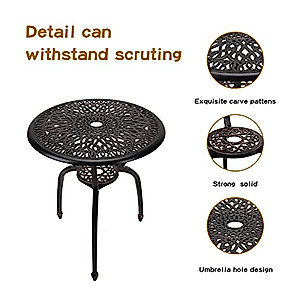 3-Piece Patio Bistro Furniture Set Cast-Aluminum Bistro Table Set for Lawn,Garden,Backyard (YILI Copper)