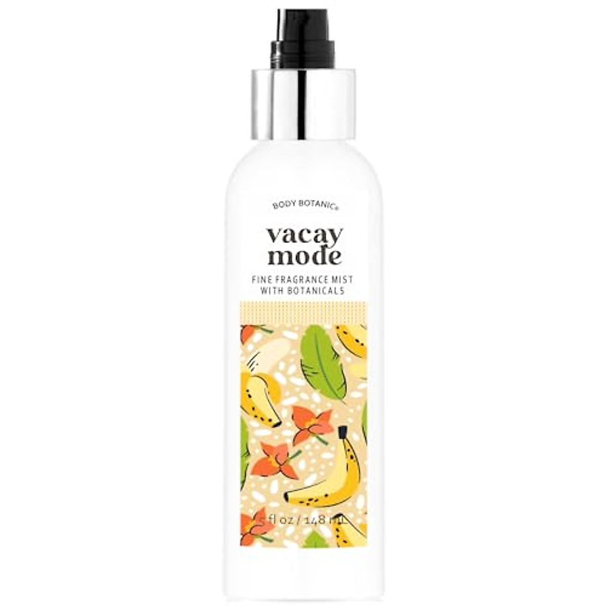 Vacay Mode Perfume Fine Fragrance Mist by Body Botanic 5 Fl Oz ~ with Botanicals and an Irresistible Blend of Ripe Banana, Juicy Mango and Creamy Caribbean Coconut and hints of Tropical Fruit
