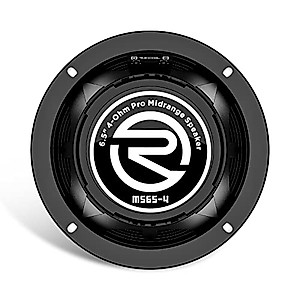 RECOIL MS65-4P 6.5-Inch Midrange Pro Audio Car Speakers, 600 Watts Max, 300 Watts RMS, 4Ohm, 1.5-Inch High Temperature Kapton Voice Coil, Premium Quality Car Audio Door Speakers (Pair)