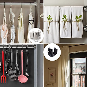 Hayeastdor 4 Packs Closet Rod Brackets, 1-1/4 Inch Closet Rod Support, Stainless Steel Curtain Rod Holders, Flange Set Closet Pole Holders with Screws, U-Shaped Open Type Closet Rod Brackets, Silver