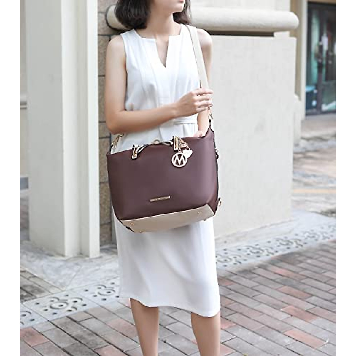 MKF Collection traveling Tote Bag, Shoulder Bag that Converts to Backpack