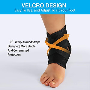 AKSO MEDICOS Ankle Brace for Men & Women Breathable Ankle Support with Adjustable Wrap for Achilles,Sprain,Injury Recovery,Sport Athletic