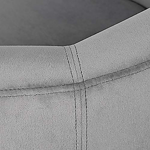 Yaheetech Accent Chair with Ottoman Foot Rest, Mid Century Modern Upholstered Soft Barrel Chair, Comfy Fabric Armchair and Footrest Set for Living Room/Bedroom/Reading Room, Gray