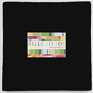 Moda Bella Solids Black Layer Cake - 42 10" Fabric Squares 9900LC-99
