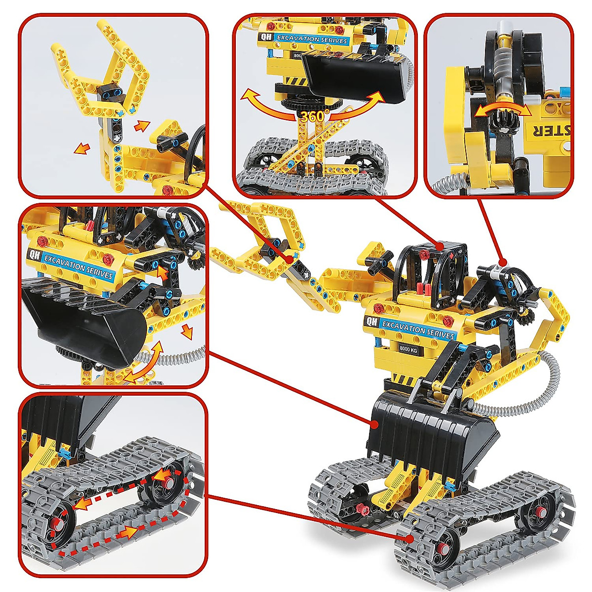 STEM Building Sets for Boys 6-12, 342PCS 2-in-1 DIY Construction Engineering Excavator Toy, Stem Projects for Kids Ages 8-12, Building Toys for Boys Age 6 7 8 9 10 11 12 Year Old