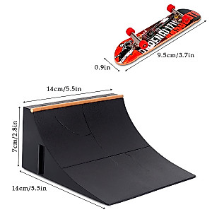 CS COSDDI Skate Park Starter Kit Finger Skateboard Ramp - Ultimate Parks Training with Stair Rail and Half Pipe(Style B)