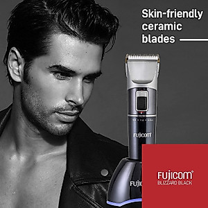 Fujicom Hair Clippers for Men Professional Trimmer Clippers Cordless Rechargeable with 2 Speed Hair cutting Kit Low Noise with Adjustable Ceramic Blade Lithium Battery and 4 Comb Dock station