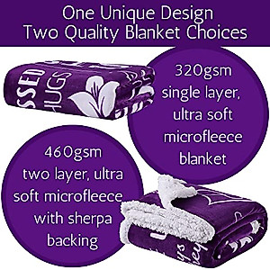 FILO ESTILO Sister Blanket, Birthday Gifts for Sister, Best Sister Ever Gifts with Words and Sayings of Love, Sister Birthday Gifts from Sister 60x50 Inches (Purple, Sherpa)