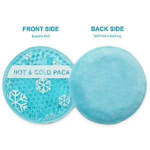 OLESILK Small Hot Cold 6 Packs, Reusable Round Gel Beads Ice Pack with Cloth Backing, Hot and Cold Therapy for Breastfeed Injury, Kids Pain Relief, Headache, Tired Eyes, Wisdom Teeth, Sinus Relief