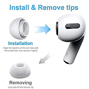 Meeaja [3 Pairs] AirPods Pro Replacement Ear Tips for AirPods Pro Accessory, Silicone Earbuds Tips with Noise Reduction Hole, with Portable Storage Box and Fit in The Charging Case (S/M/L, White)