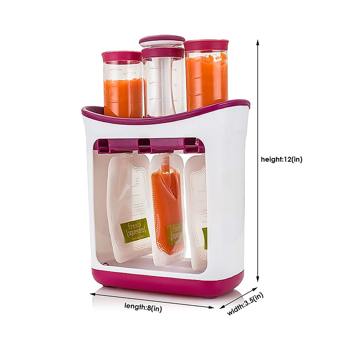 Leyeet Fresh Squeezed Squeeze Station, Baby Pouch Maker Station with 10PCS Replacement Storage Bags for Homemade Baby Food