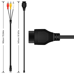 SENHAI Controller Kit for Sega Genesis, 2 Pack 6-Button Controller for Classic Sega Genesis and a 6 Feet Standard AV Cable RCA Connection Cord for Sega Genesis 2 & 3