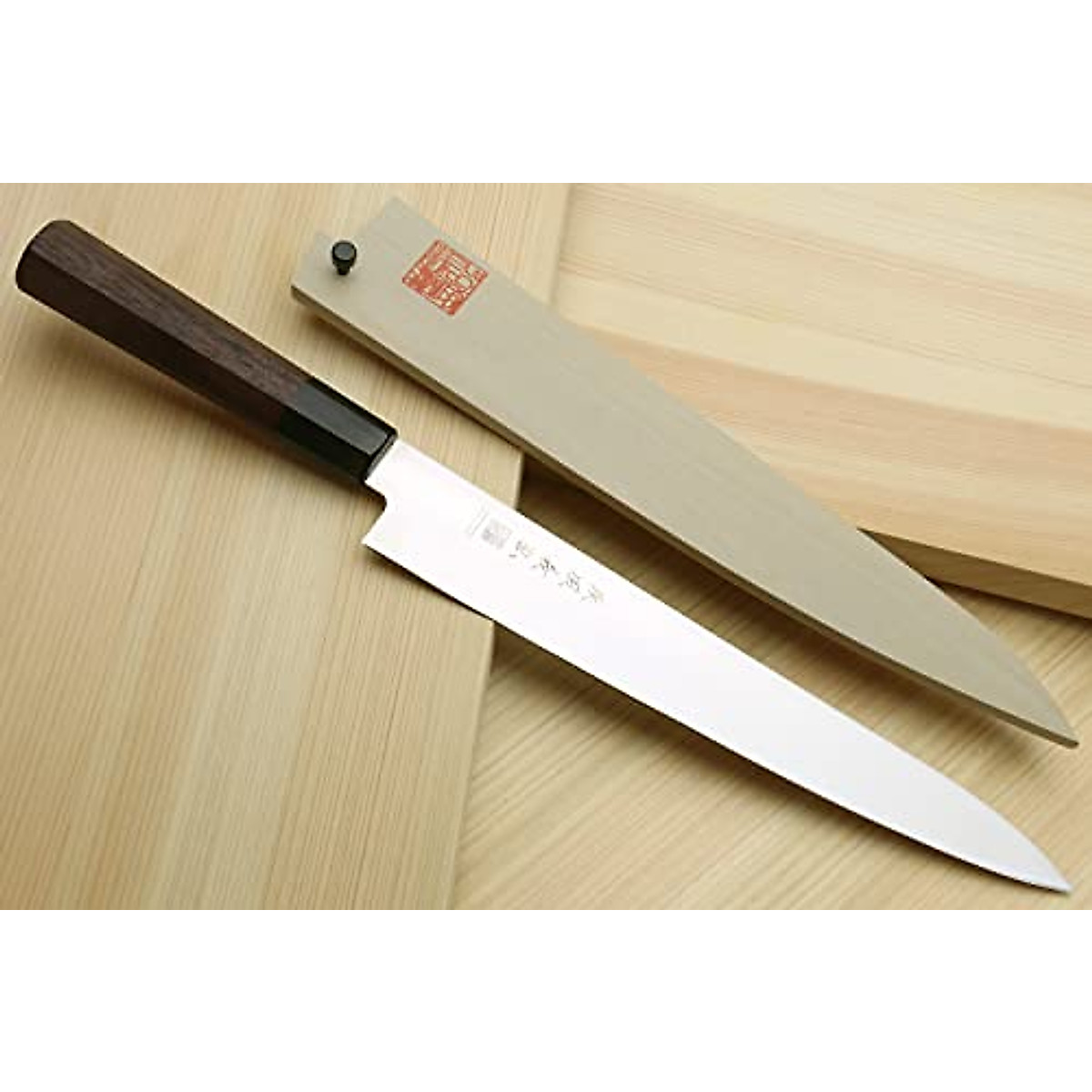 YOSHIHIRO Ice Hardened High Carbon Stainless Steel Wa Sujihiki (Slicer) Japanese Sushi Sashimi Chef Knife 9.5"(240mm)