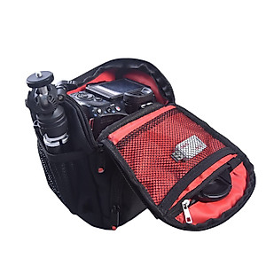 FOSOTO DSLR SLR Compact Camera Bag Compatible for Nikon D5100 D5300 D90 Canon T4 T5 600D 650D Panasonic Lumix FZ80 Sony Fujifilm with Waterproof Rain Cover