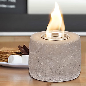 Tabletop Fire Pit - Table Top Firepit Concrete Table Top Fire Pit Bowl Smores Maker with Stylish Extinguisher Rubbing Alcohol Table Top Fire Pit Fireplace Mini Tabletop Fire Pit for More Marshmallow